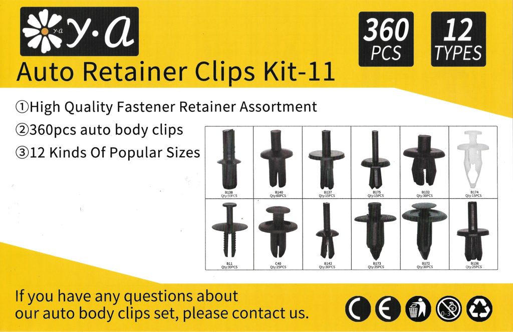 Auto Retainer Clips – Kit-11 – 360 Pieces – Cassims