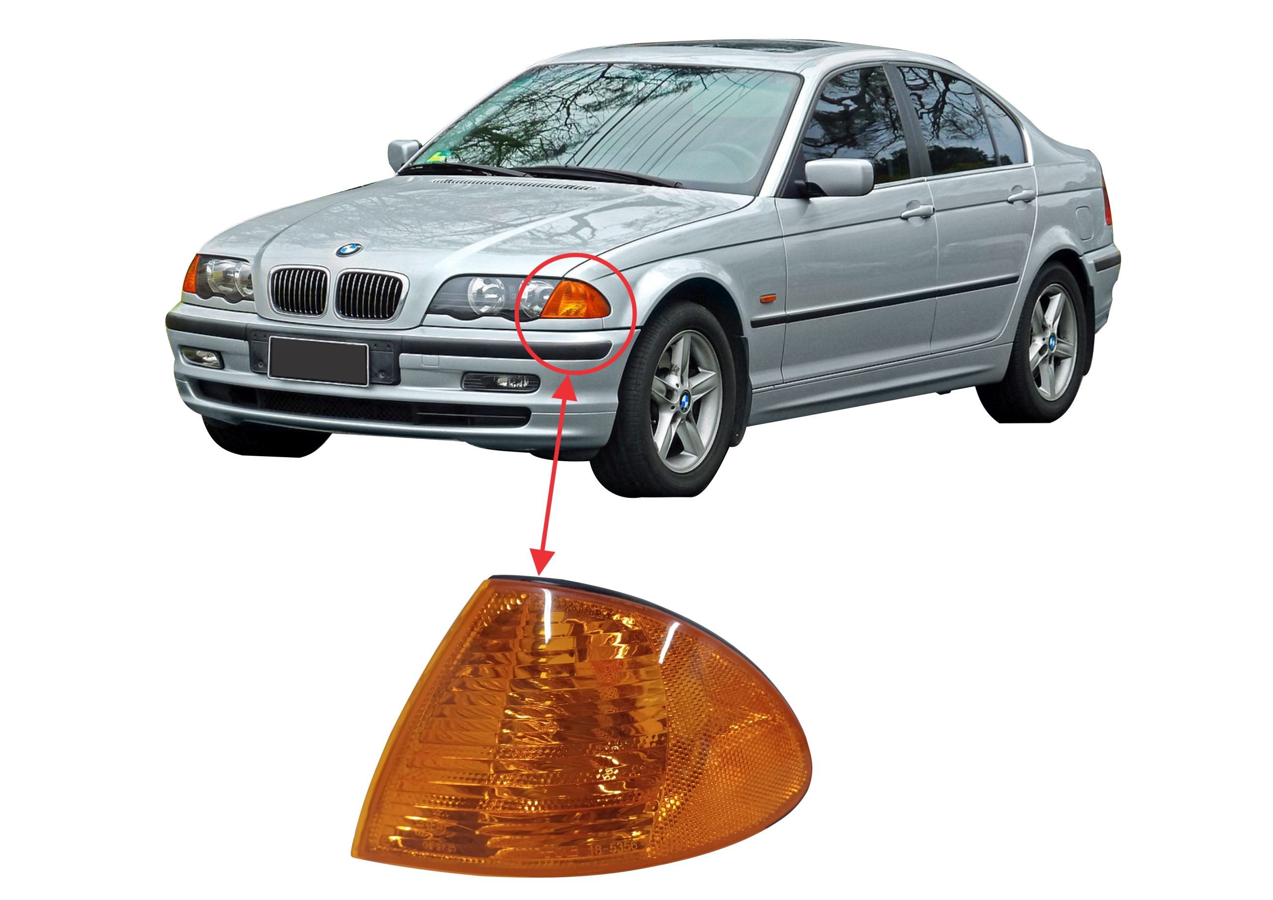 Left Side – Corner Lamp/Indicator – Amber/Orange – BMW E46 – 1999-2000 ...